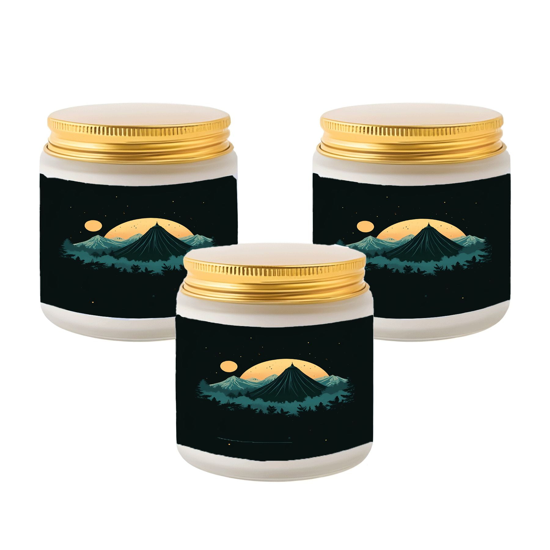 3 Pack Scented Soy Wax Candles with Scenic Mountain & Starry Sky Design ...