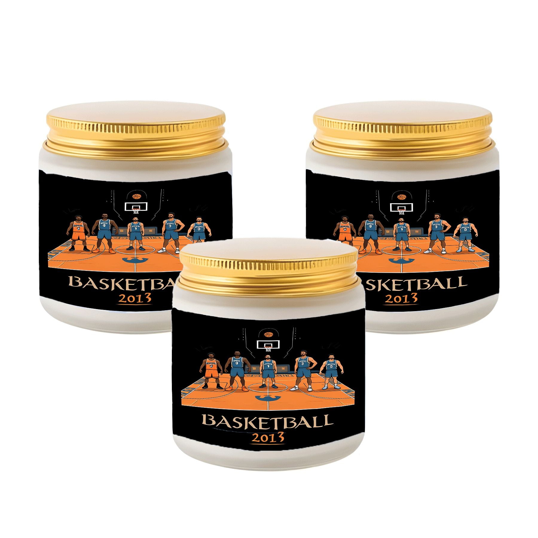 3 Pack Scented Soy Wax Candles with Unique Basketball Court Design ...