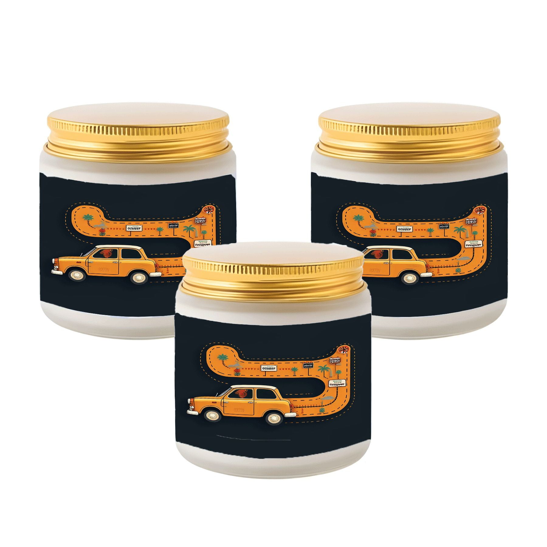 3 Pack Scented Soy Wax Candles with Vibrant Cartoon Car Design Perfect ...