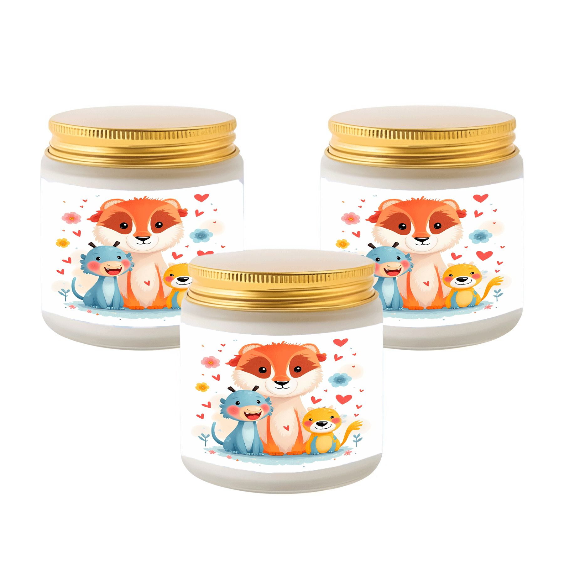 3 Pack Scented Soy Wax Candles with Whimsical Animal Illustrations ...
