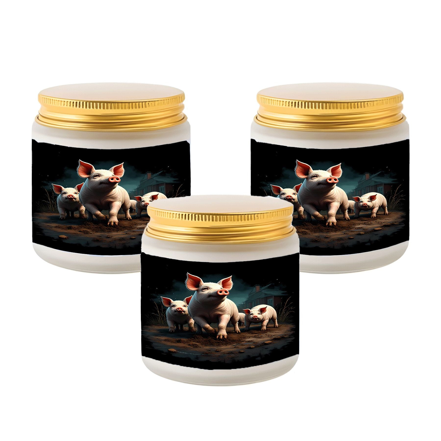 3 Pack Scented Soy Wax Candles with Whimsical Pig Design - Perfect for ...