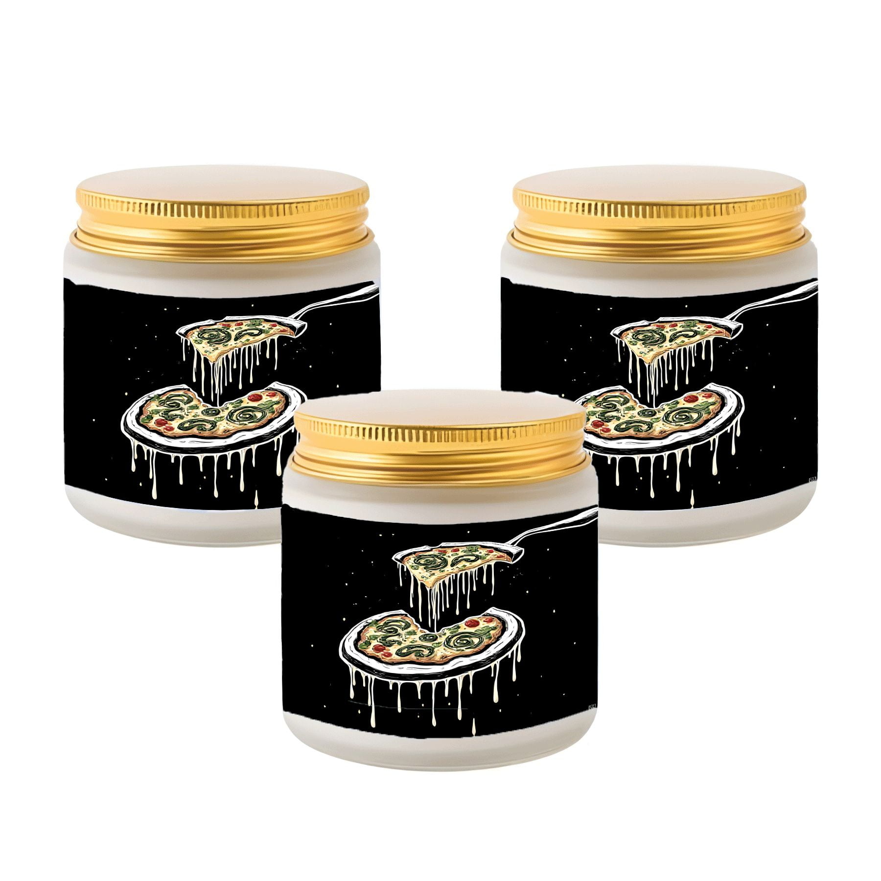 3 Pack Scented Soy Wax Candles with Whimsical Pizza Design & Space ...