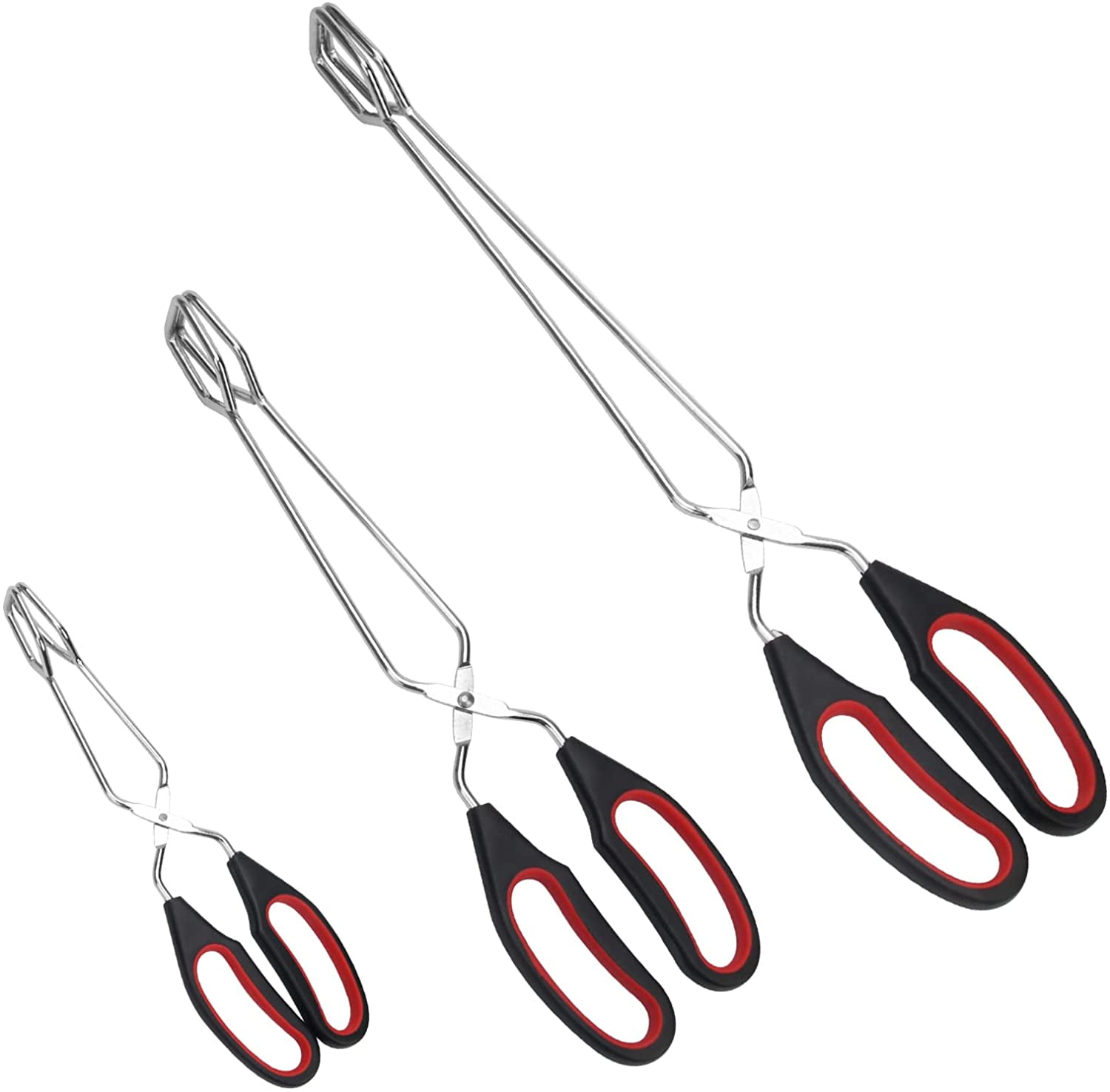 3 Pack Scissor Tongs Cooking Stainless Steel Food Tongs Barbecue ...