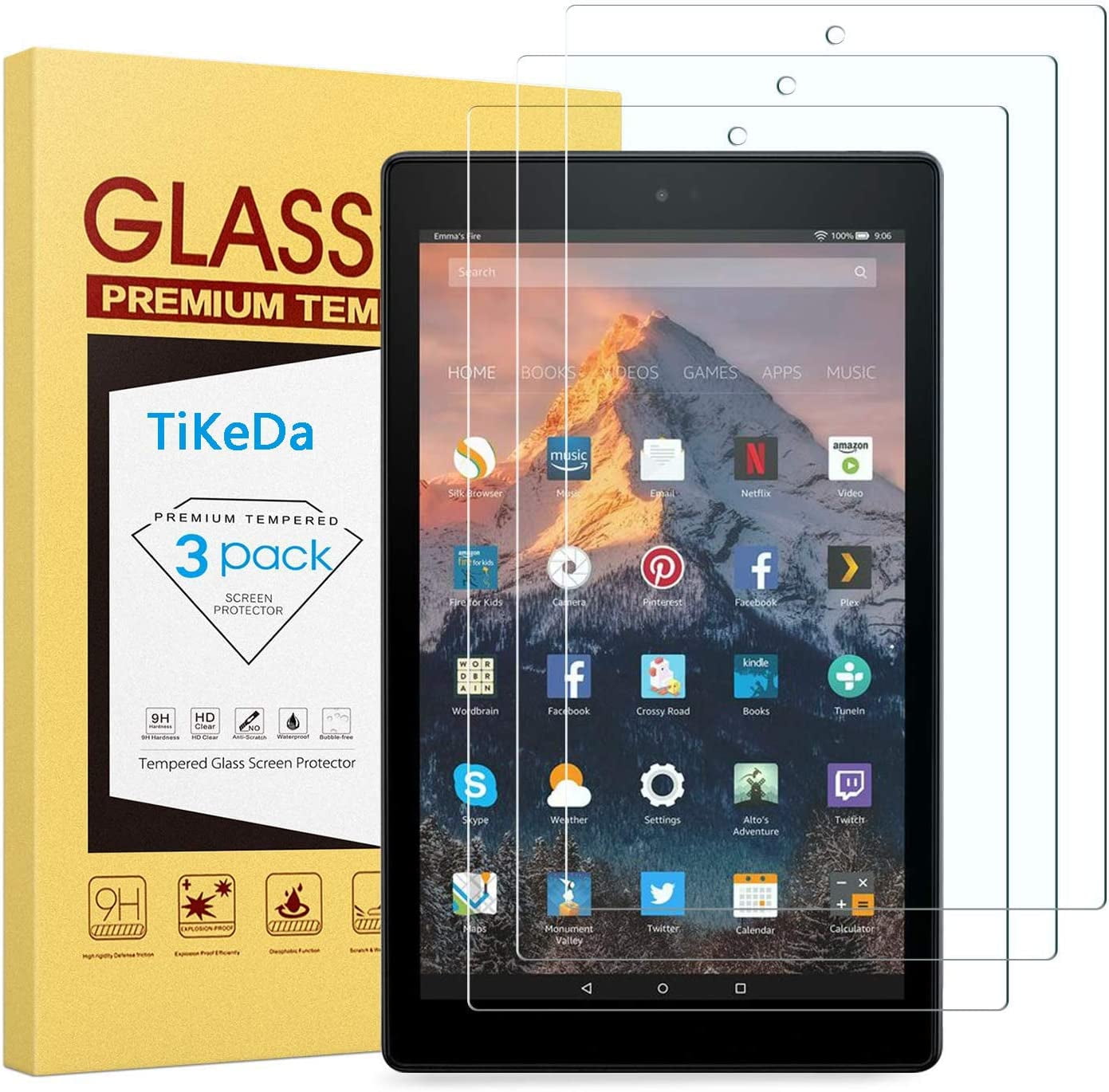 [3-Pack Screen Protector for Amazon Kindle Fire HD 8 (2018/2017/2016 ...