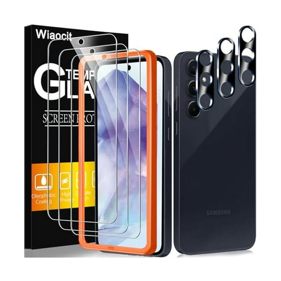3 Pack Screen Protector for Samsung Galaxy A55 5G with 3 Pack Tempered ...
