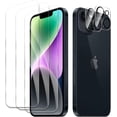 3 Pack Screen Protector for iPhone 14+2 Pack Camera Lens Protector ...