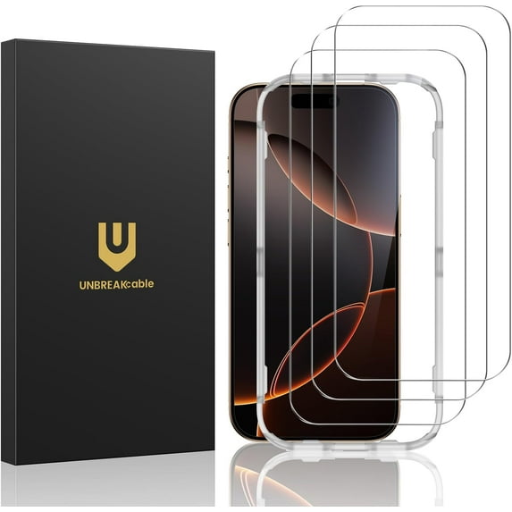 3-Pack Screen Protector for iPhone 16 Pro, Double Shatterproof Tempered ...