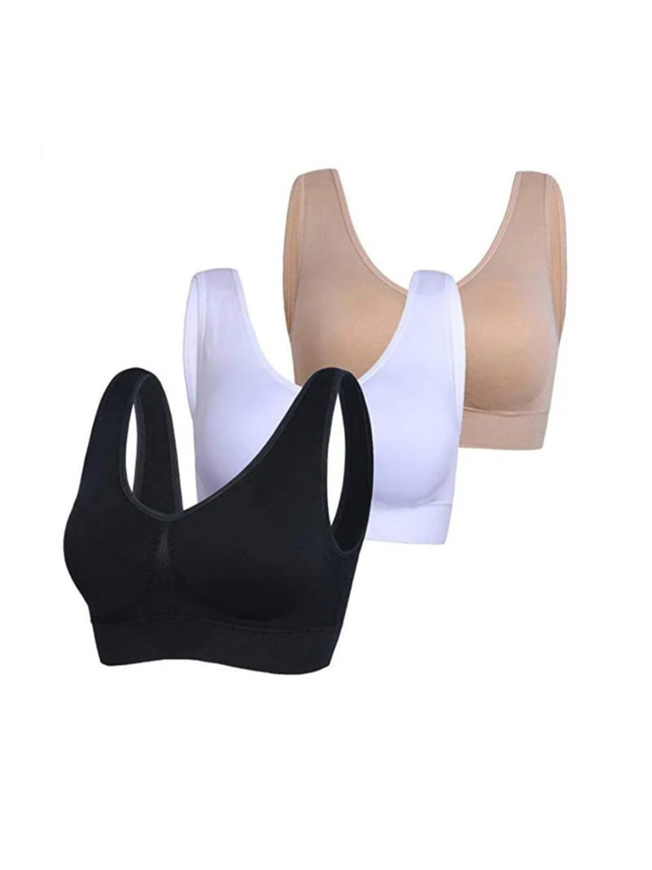 3-Pack: Seamless Miracle Bras with Removable Pads - Assorted Color Sets ...