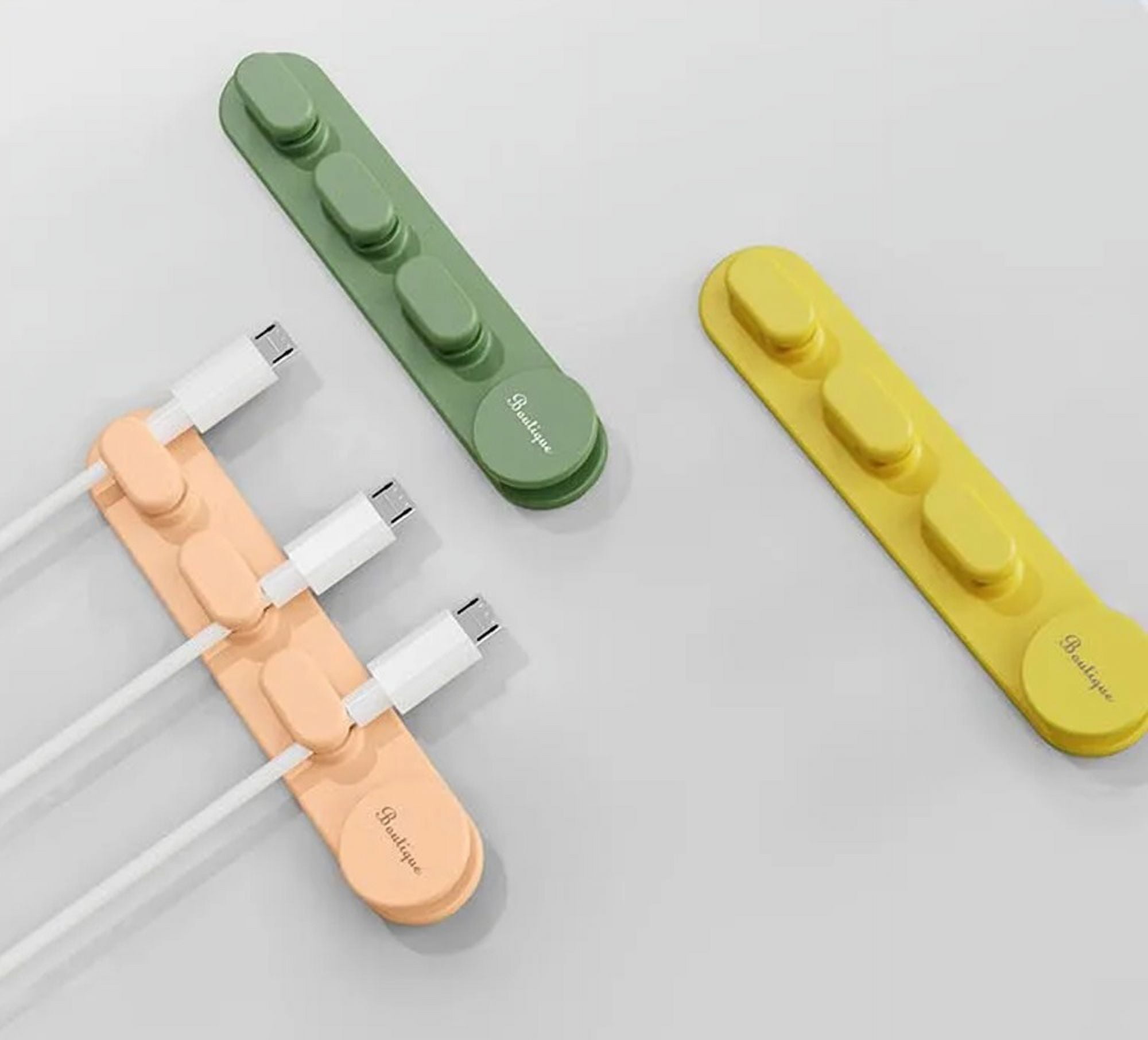 3-Pack Self-Adhesive Silicone Cable Organizer Clips – Durable Cord ...