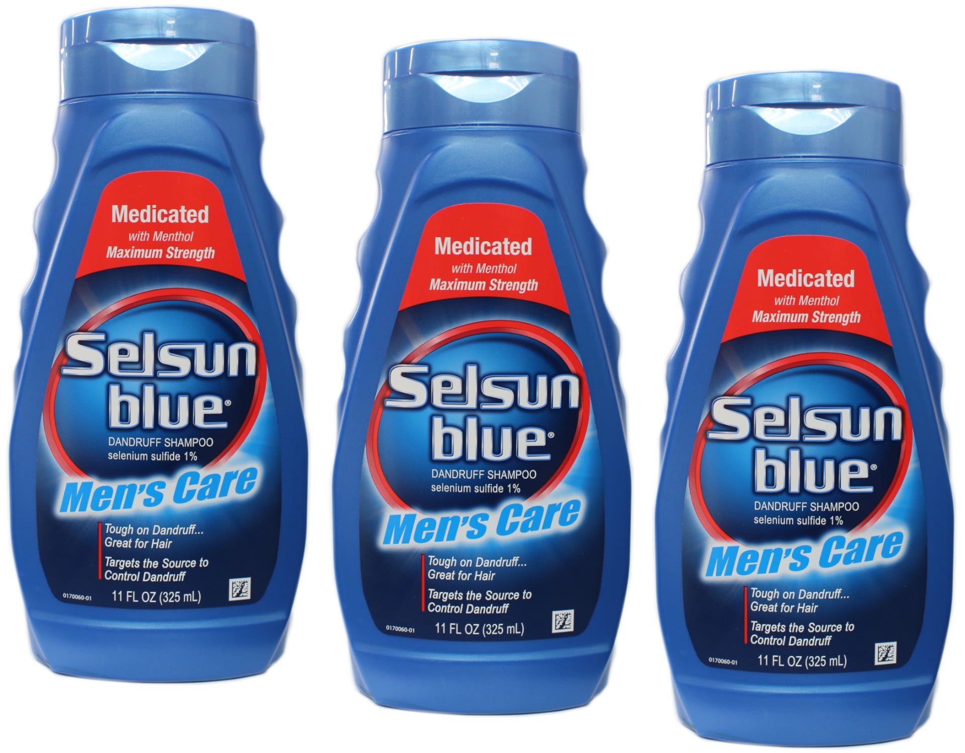 "3 Pack Selsun Blue Medicated Maximum Strength Dandruff Shampoo Men's ...