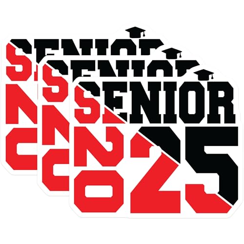 (3 Pack) Senior 2025 Decals - Graduation Year - Class of 2025-3 Inches ...