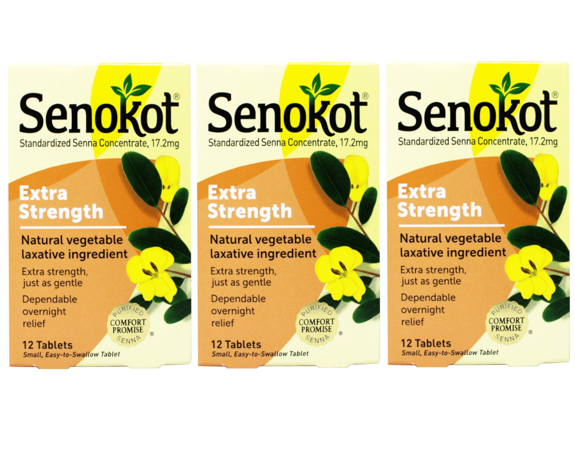 3 Pack - Senokot Extra Strength Natural Vegetable Ingredient Laxative ...