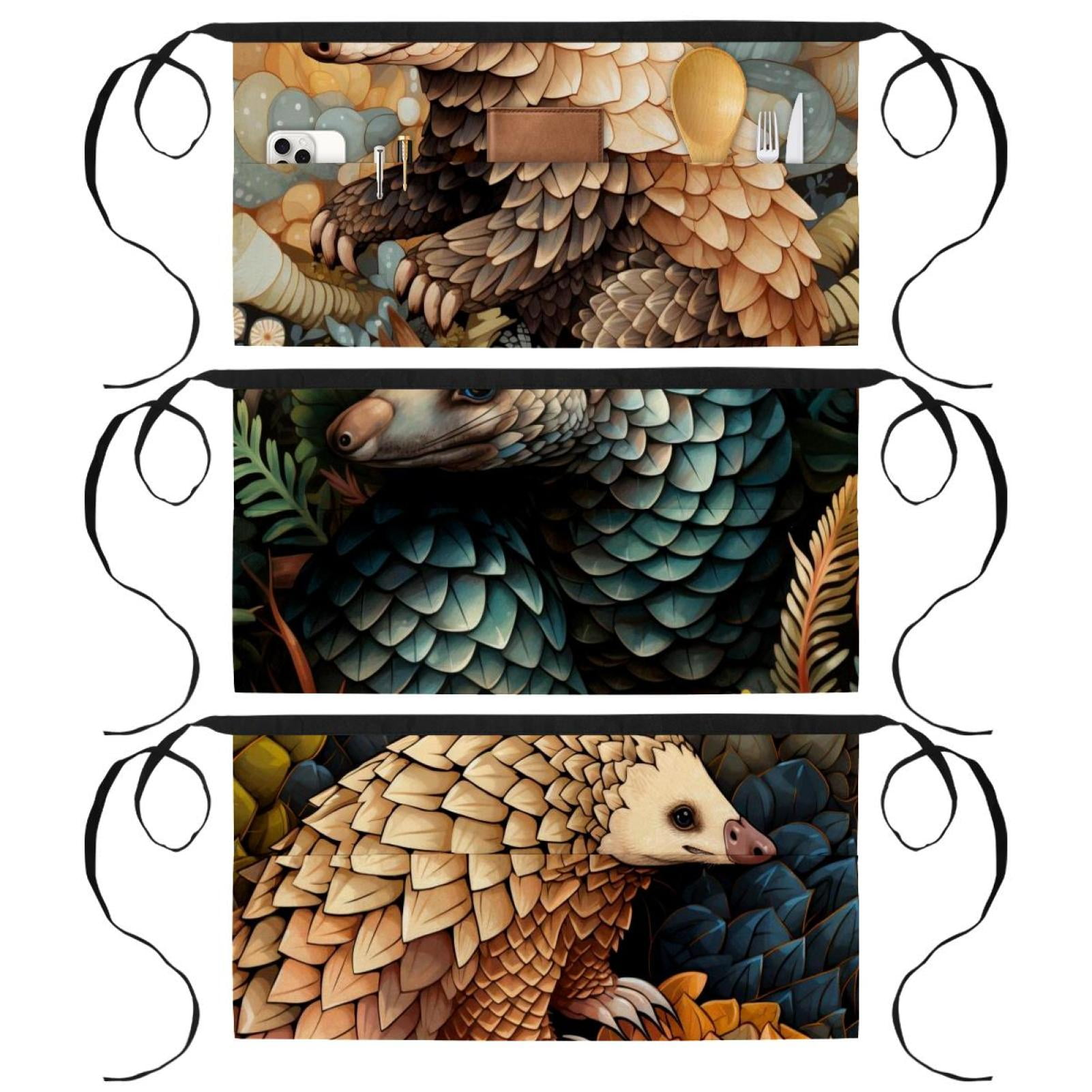 3 Pack Server Aprons with 3 Pockets, Pangolin Waitress Waiter Apron ...