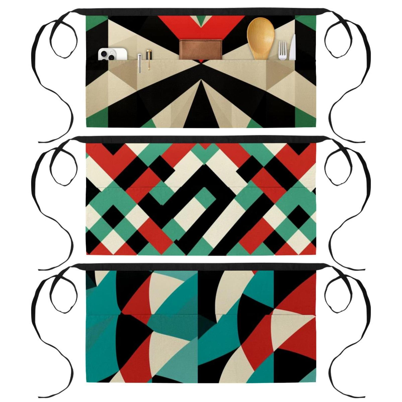 3 Pack Server Aprons with 3 Pockets - Waist Apron, Waitress Apron for ...