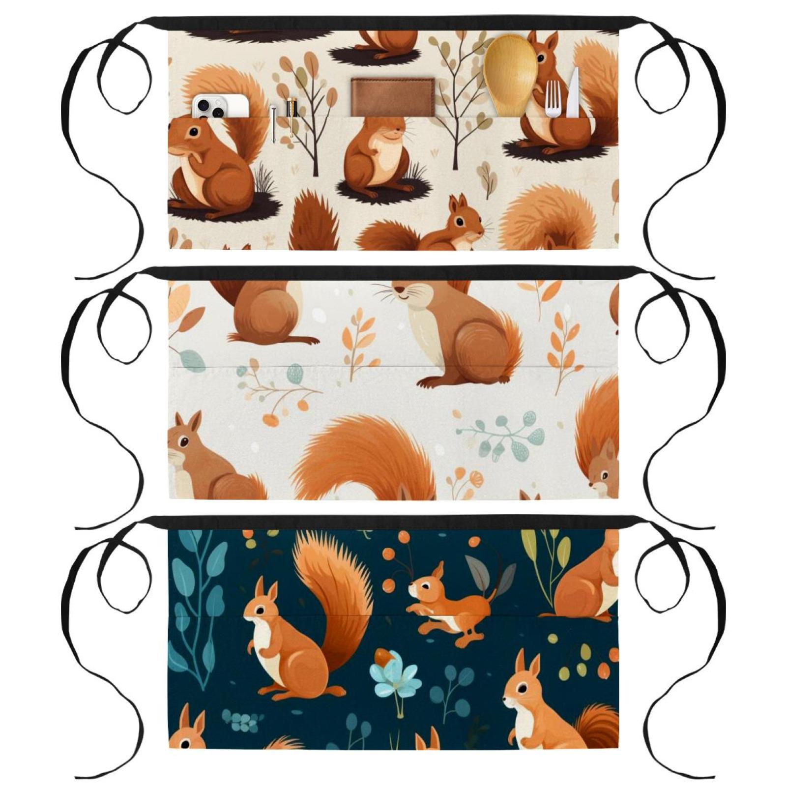 3 Pack Server Aprons with 3 Pockets, Waitress Waiter Waist Apron ...