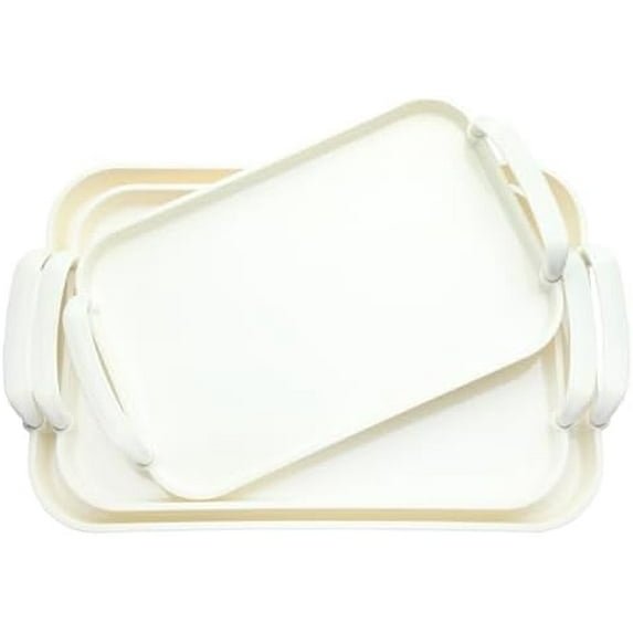 3 Pack Serving Tray with Handles, Stackable Reusable Trays for Serving ...
