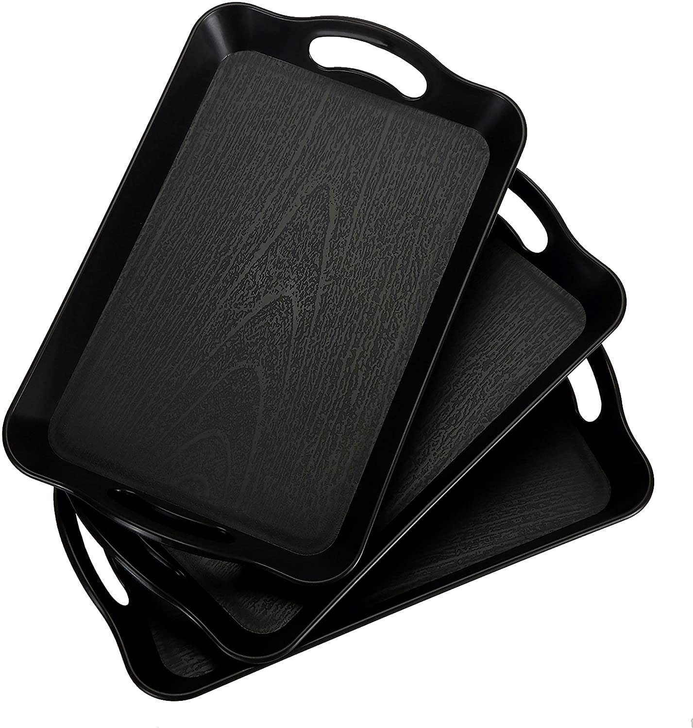 3 Pack Serving Trays with Handles, 16 x 11IN Food Serving Tray ...