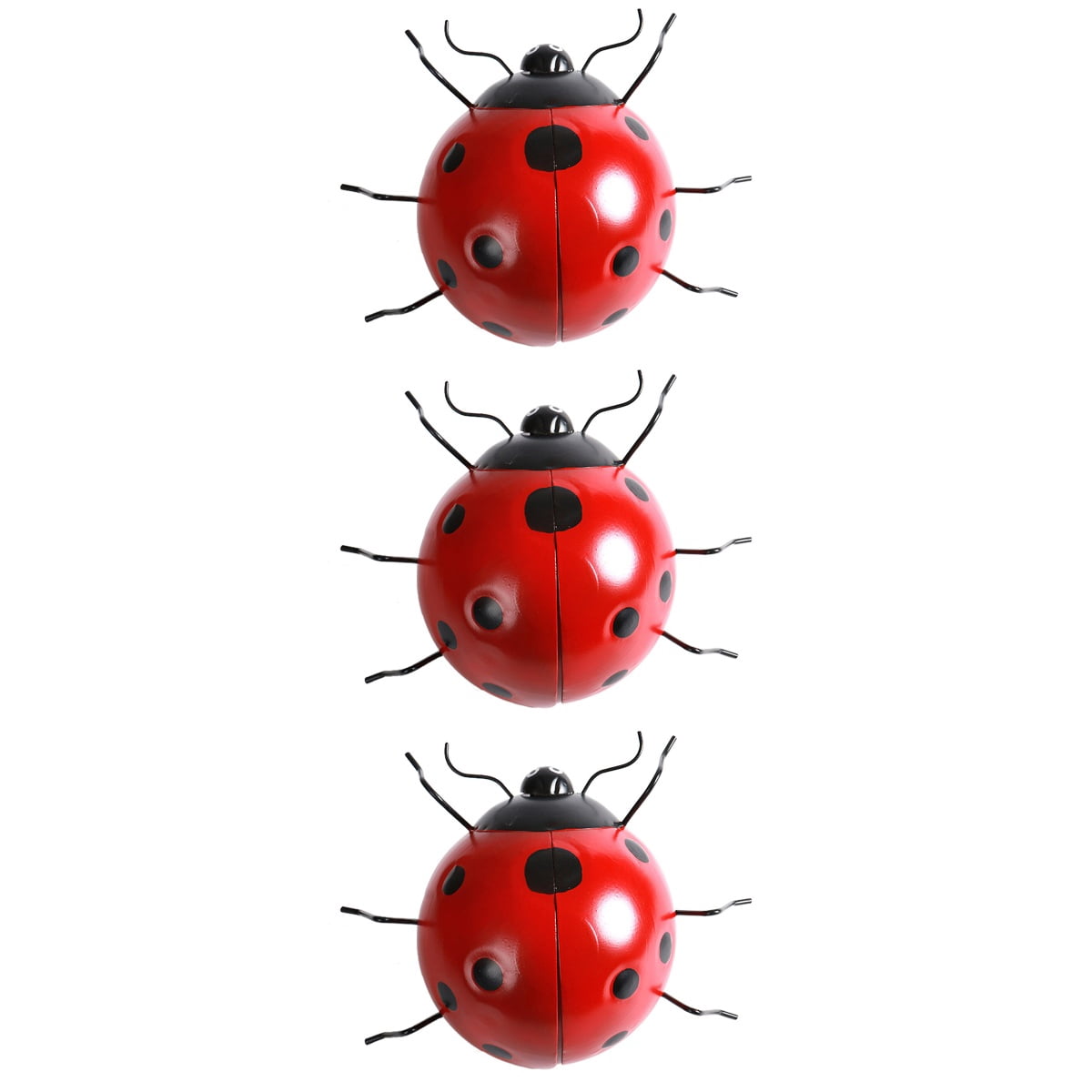 3 Pack Seven Star Ladybug Ornament Realistic Garden Sculpture - Walmart.com