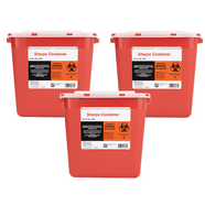 ULINE 6 Gallon Medical Waste Receptacle, Polyethylene, Red/Black ...