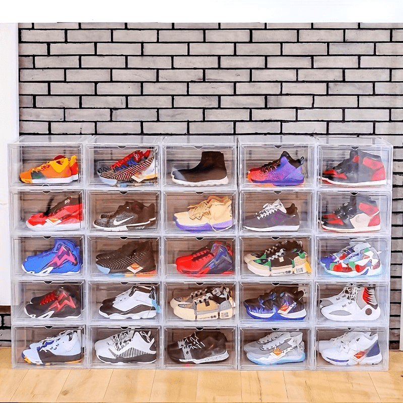 3 Pack Shoe Boxes Clear Plastic Stackable, Sneaker Containers Magnetic ...