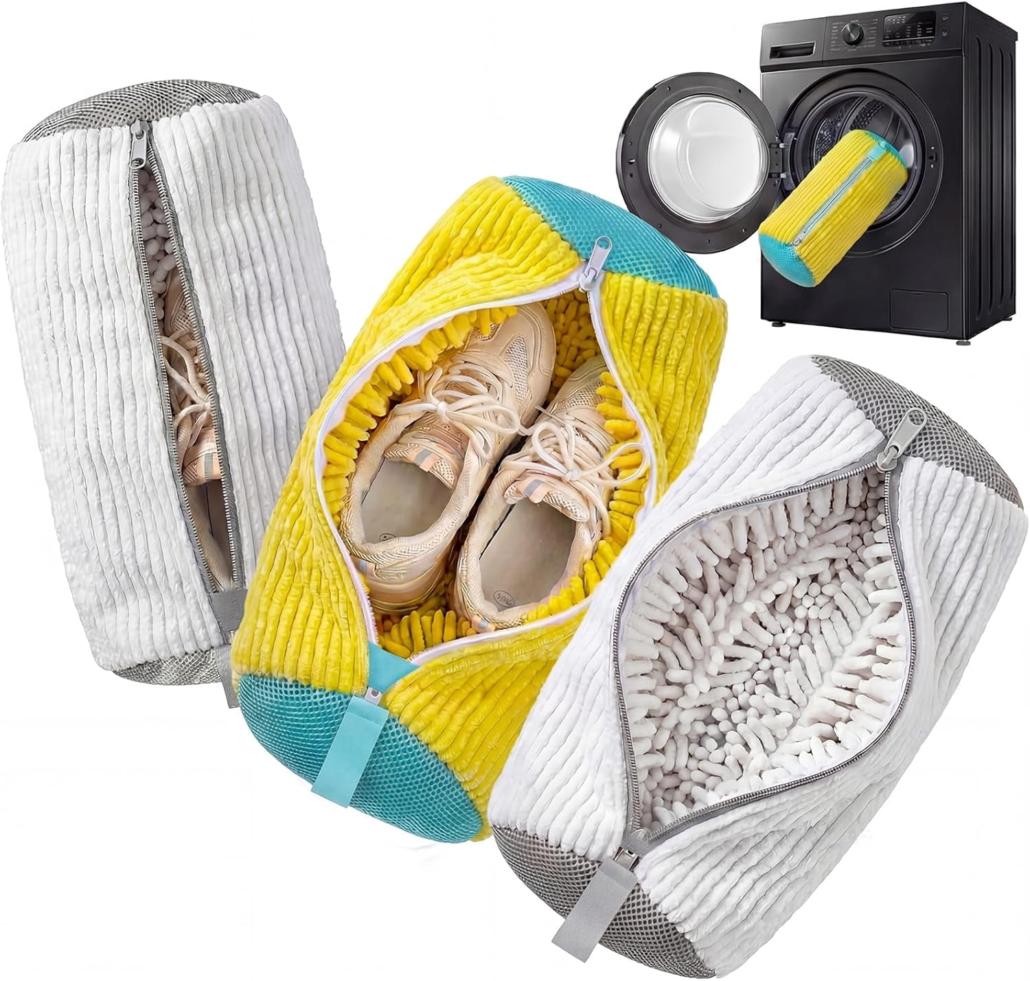 3-Pack Shoe Washing Machine Bags for Washer & Dryer, Reusable Laundry ...