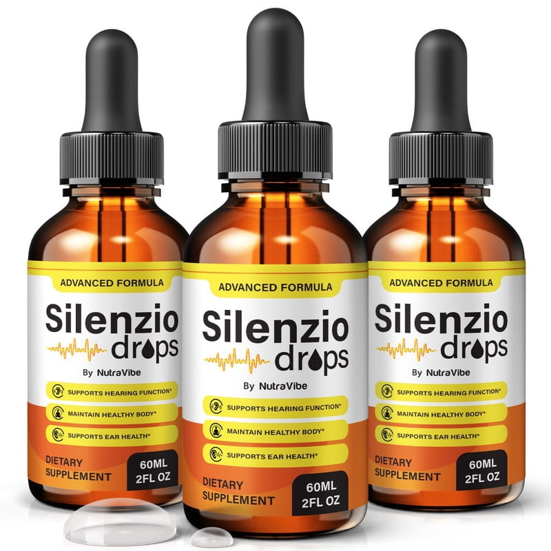 (3 Pack) Silenzio – Daily Hearing Support Drops with a Clean Liquid ...