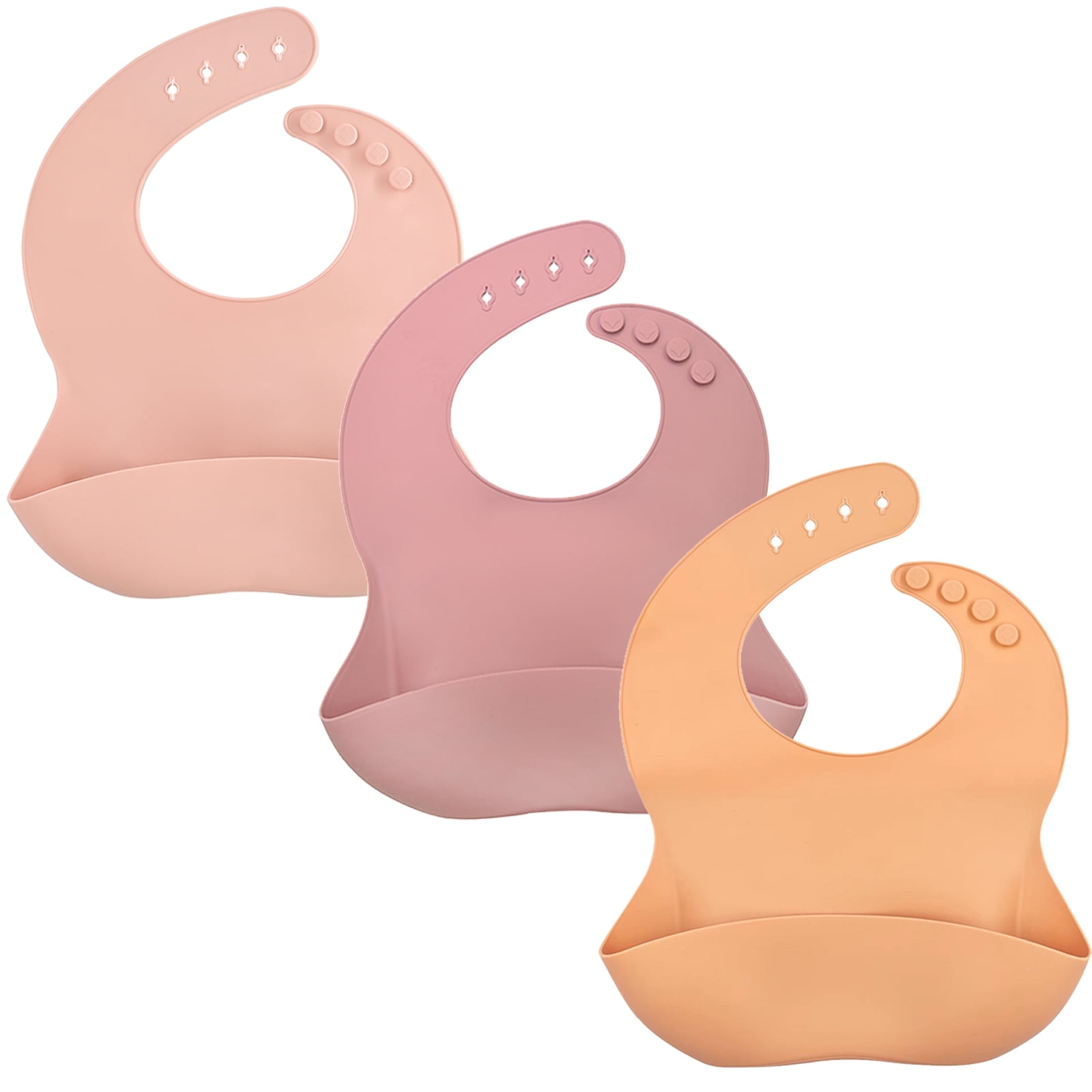 3-Pack Silicone Baby Bibs - Adjustable, Waterproof, and BPA-Free for ...