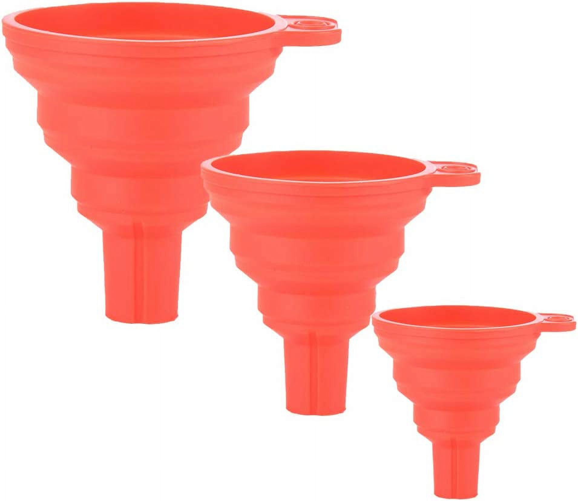 3 Pack Silicone Collapsible Funnel Kitchen Funnel for Water Bottle Oil ...
