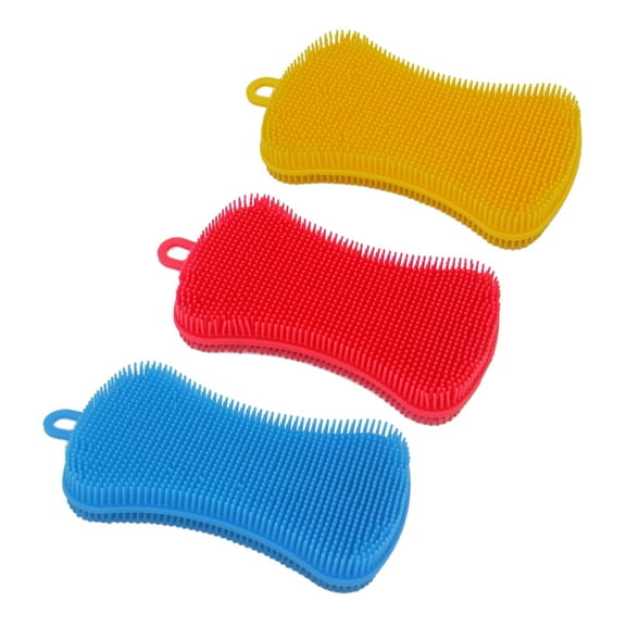 Magic Silicone Sponge Scrubber - 4pc BPA Free Dish Cleaning Brush ...