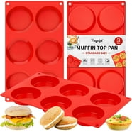 Yorkshire Pudding Pan Set of 2, 4-Cup Nonstick Muffin Top Pan, Shallow ...