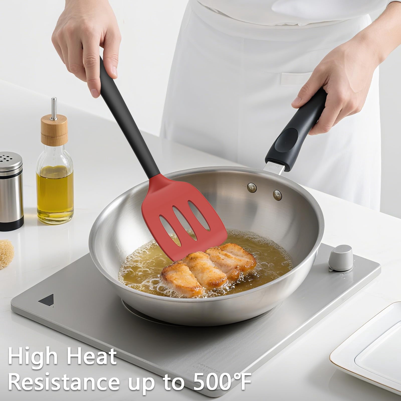 3 Pack Silicone Spatula Set, High Heat Resistant, BPA-Free, Fish ...