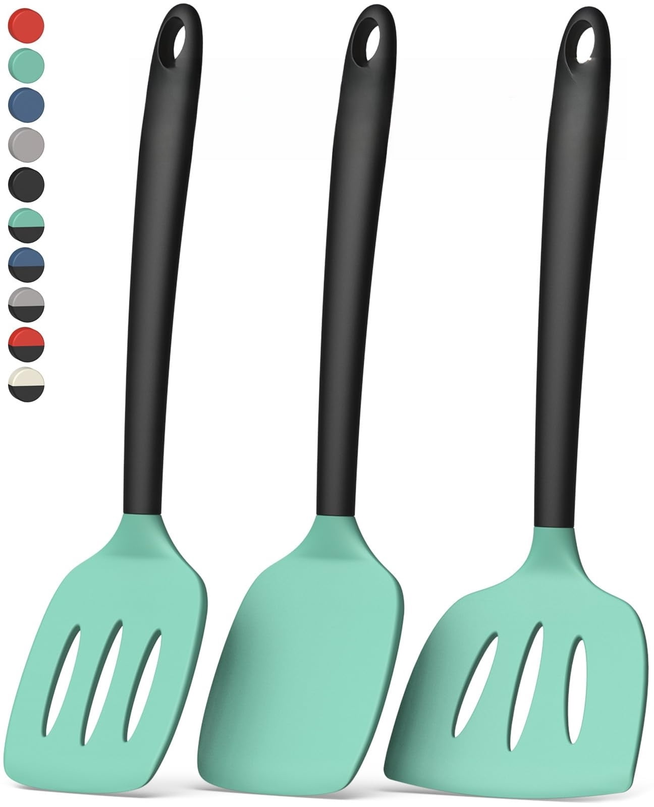 3 Pack Silicone Spatula Set, High Heat Resistant, Fish Spatula, Solid ...