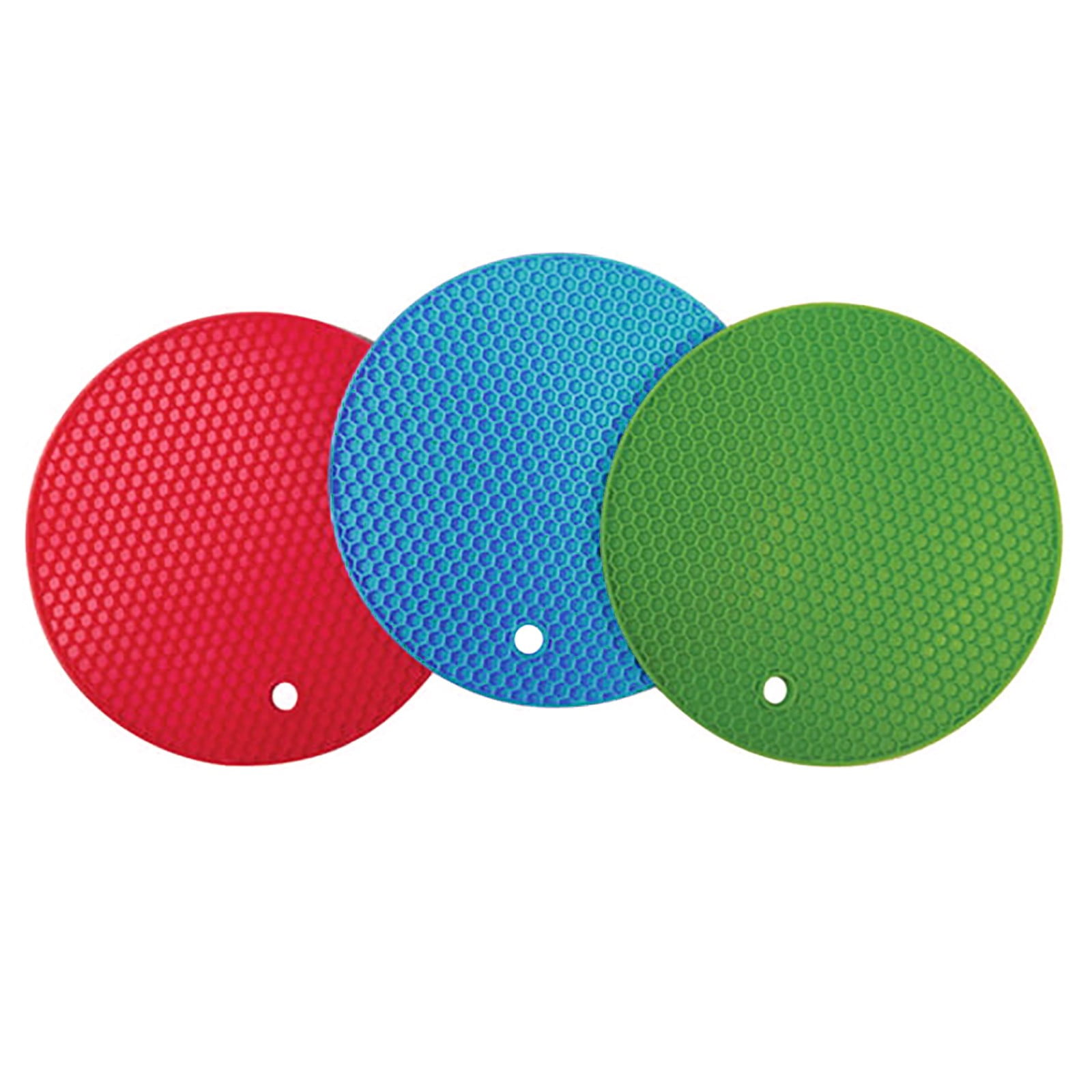 3 Pack Silicone Trivet Mats, Non-Slip Heat Resistant Hot Pads, Multi ...