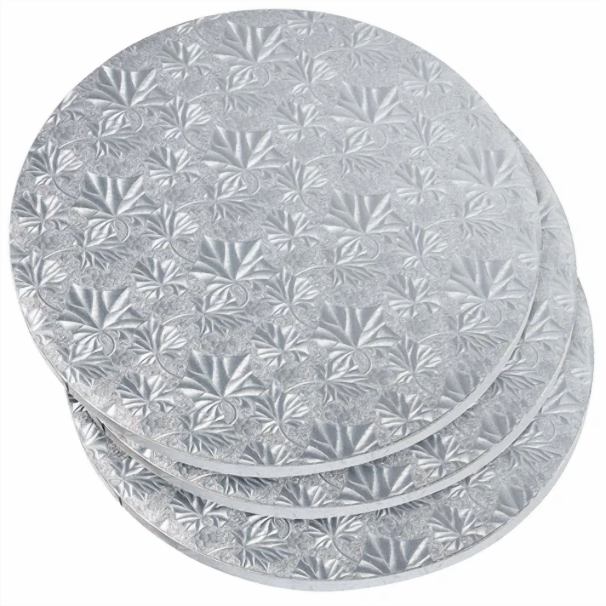 3-Pack Silver Foil Cake Boards, Corrugated Cardboard For Multi-Layer ...
