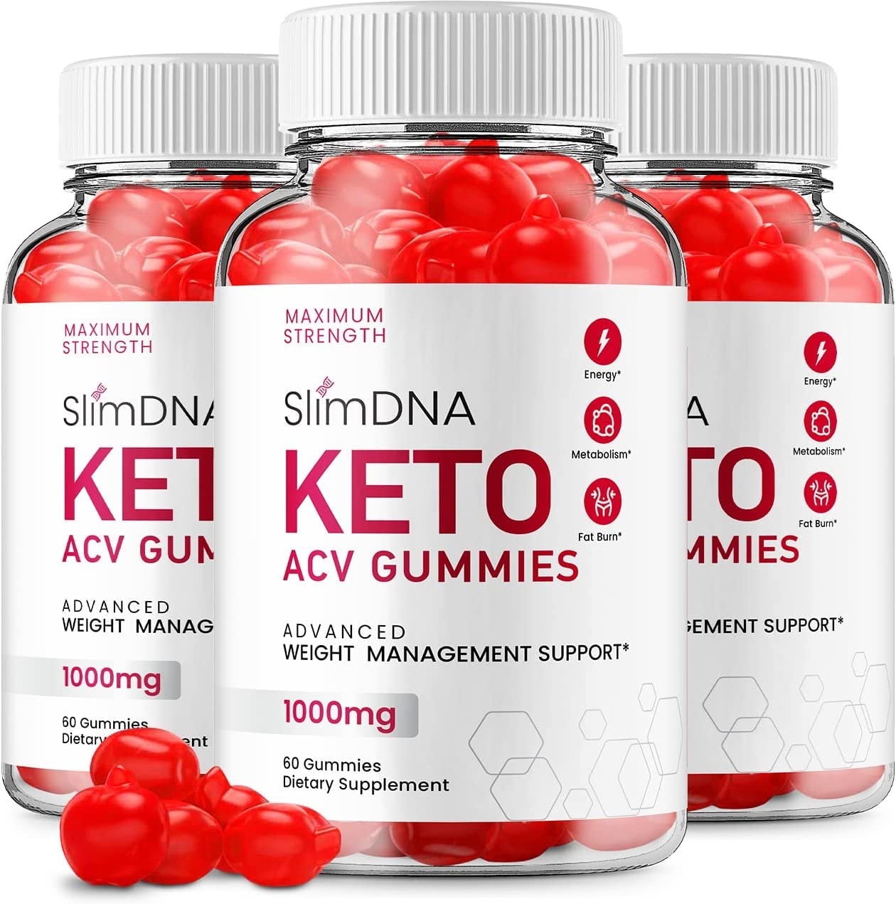 3 Pack Slim DNA ACV Keto Gummies Slim DNA ACV + Keto Advanced Keto ...