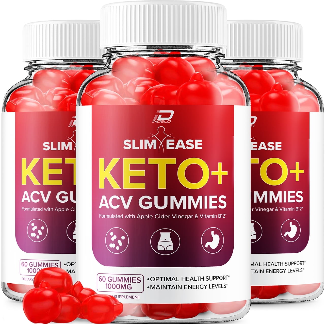 (3 Pack) Slim Ease Keto ACV Gummies - Slim Ease Apple Cider Vinegar ...