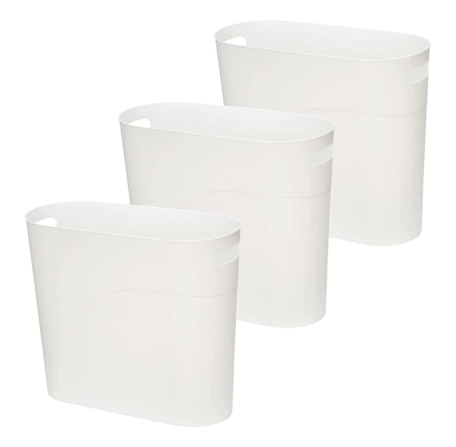 3 Pack Slim Waste Basket 3.2 Gallon 12L Plastic Small Trash Can, Office ...