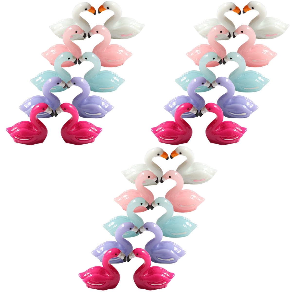 3 Pack Small Animal Figurines Flamingo Plush Fairy Gardens Miniature ...