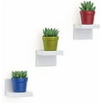 3-Pack Small Floating Shelves for Wall, 4 Inch Plastic Display Ledges ...