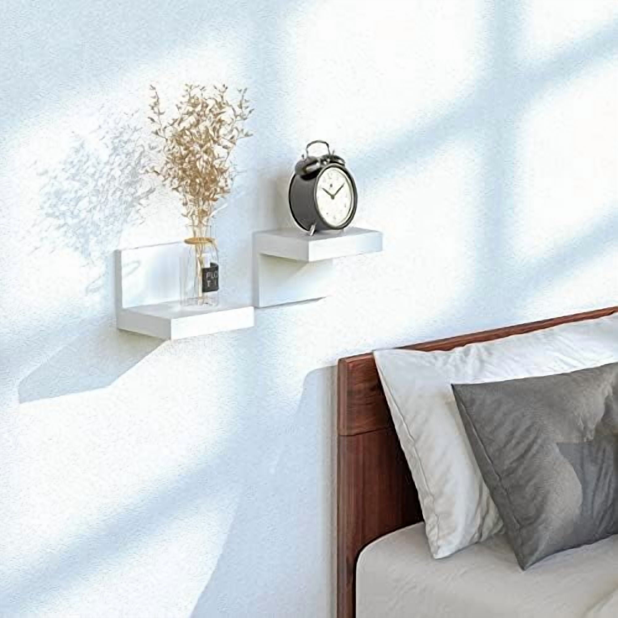 3-Pack Small Floating Shelves for Wall, 4 Inch Plastic Display Ledges ...