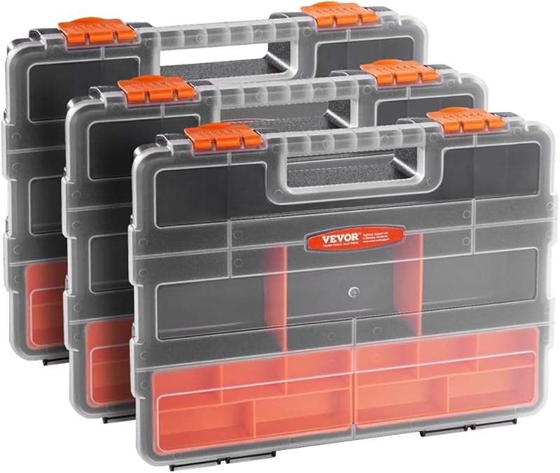3-Pack Small Parts Organizer, 21 Compartments Tools Organizer Box with ...