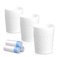 3 Pack Small Trash Can With Bags Bathroom GarbBin Round Plastic Waste ...