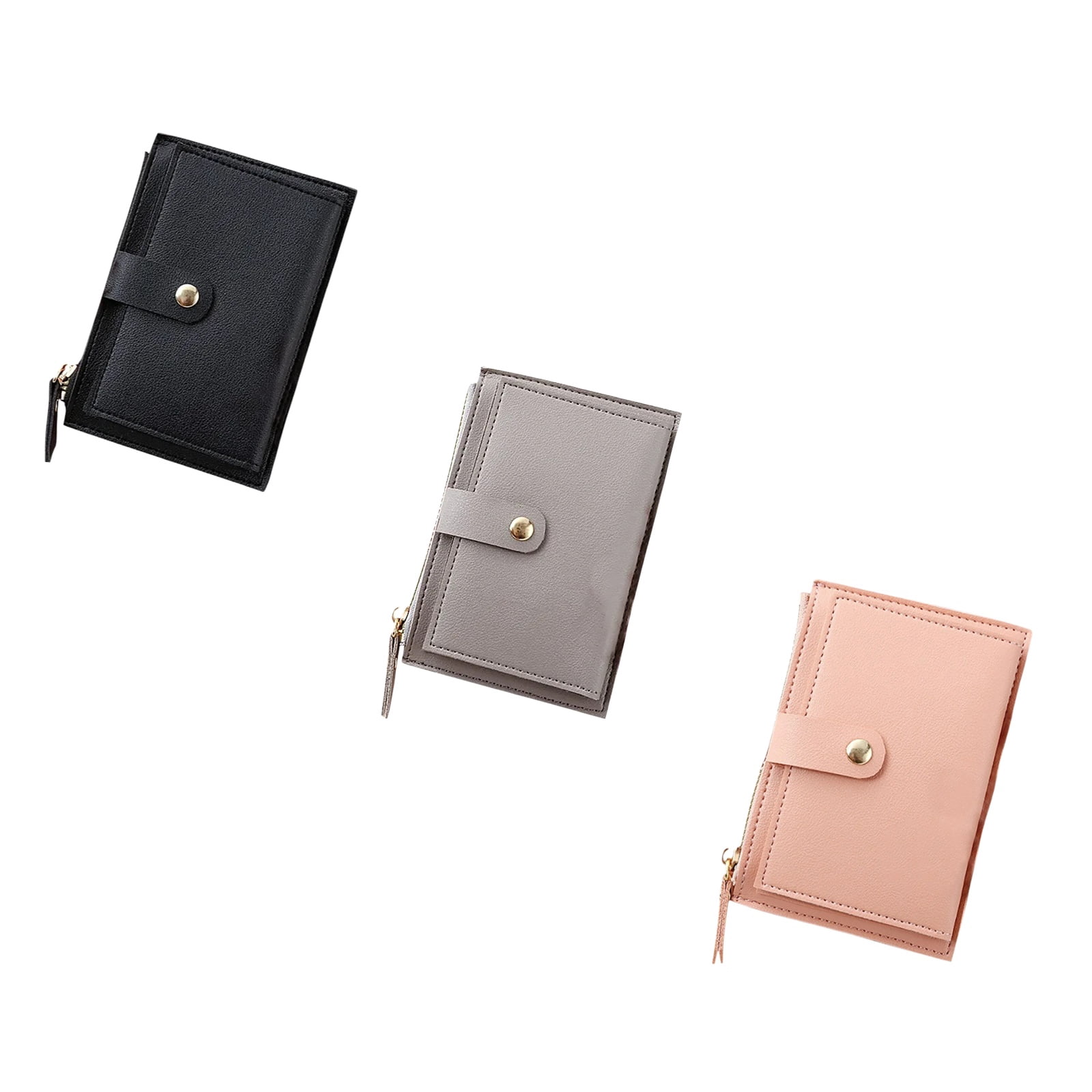 3 Pack Small Wallets for Women, PU Leather Compact Bifold Card Holder ...