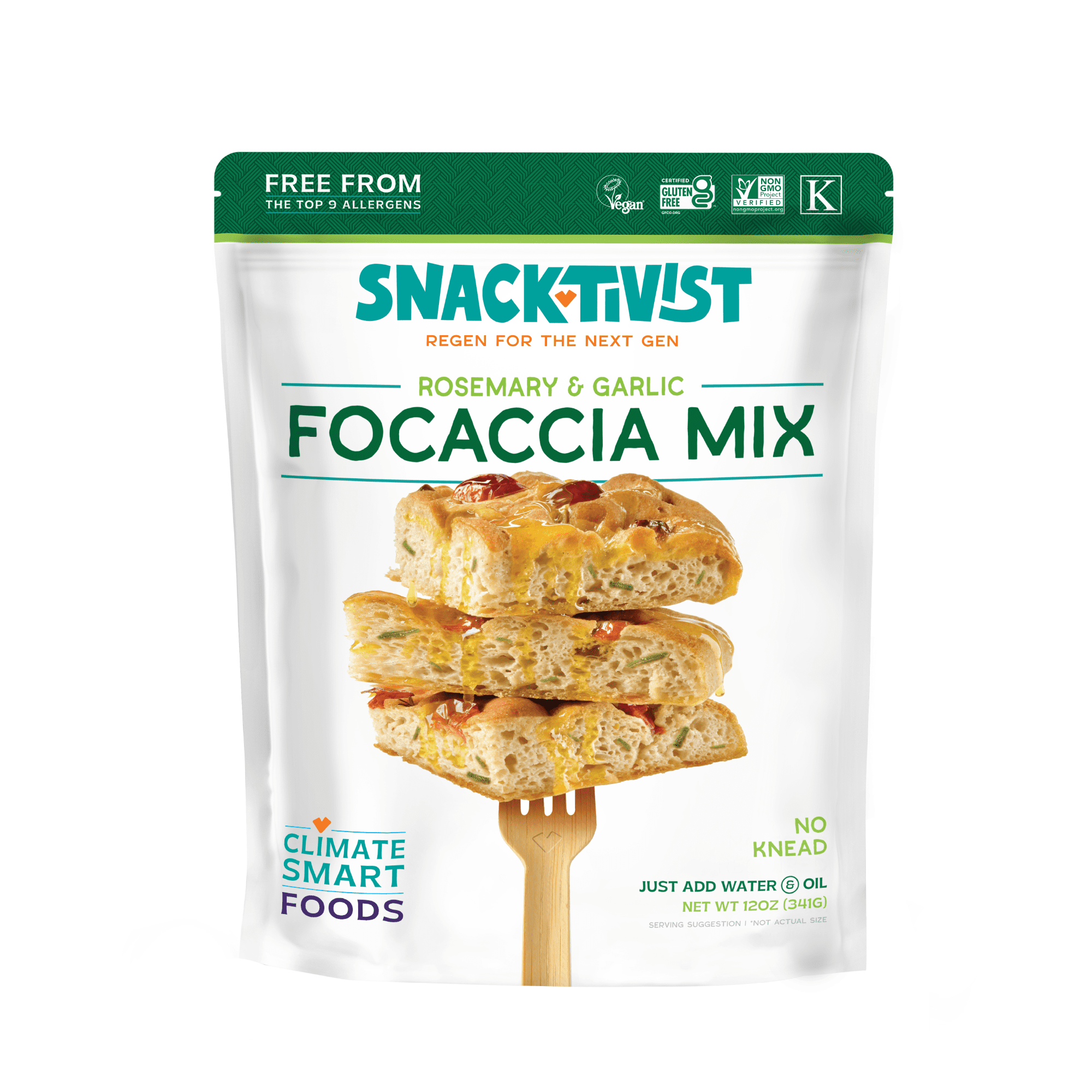 (3 Pack) Snacktivist Rosemary Garlic Focaccia Mix, Non-GMO, Allergen ...