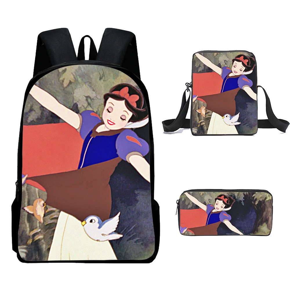 3 Pack Snow White Backpacks Modern Daypack for Middle School Waterproof ...