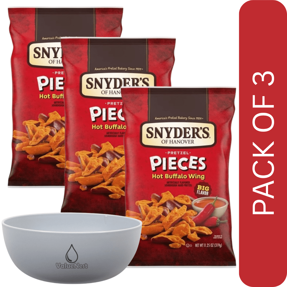 3 Pack Of Snyder's of Hanover Hot Buffalo Wing Pretzel Pieces, Bold ...