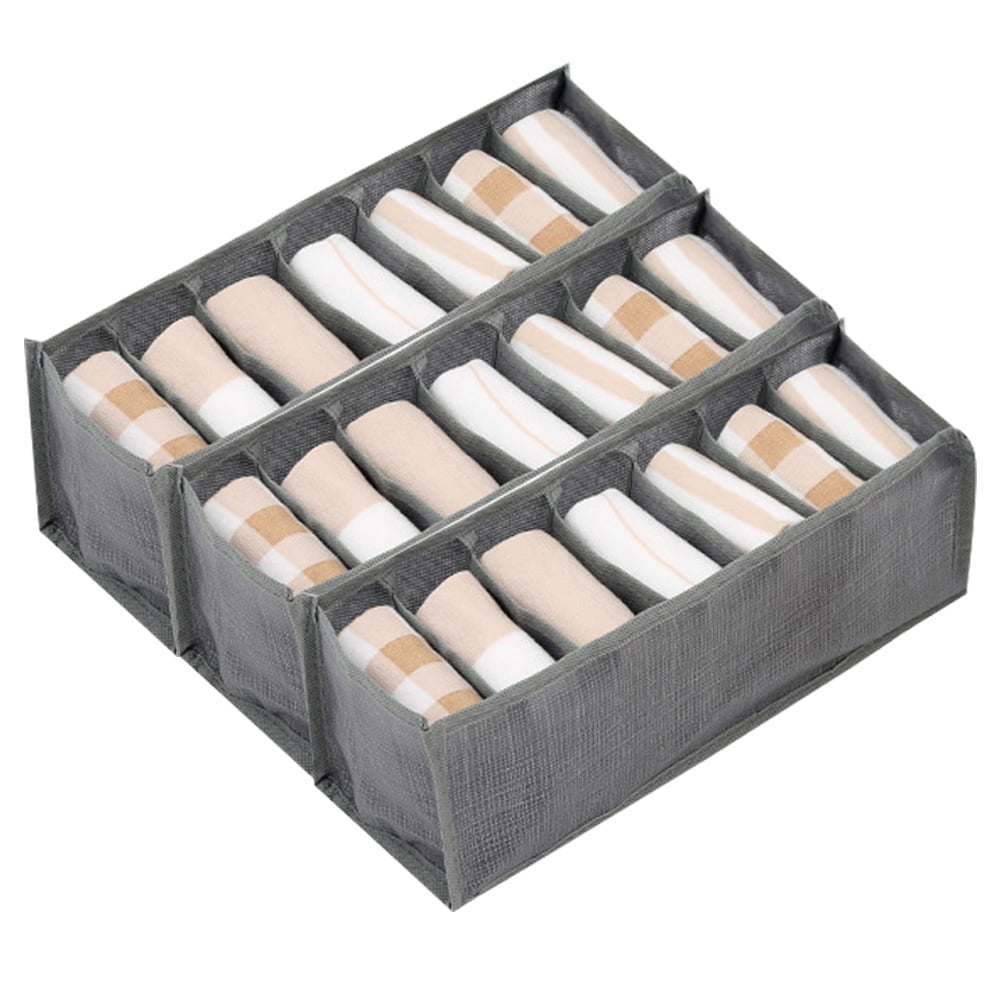 3 Pack Sock Underwear Drawer Organizer Dividers, Collapsible Cabinet ...