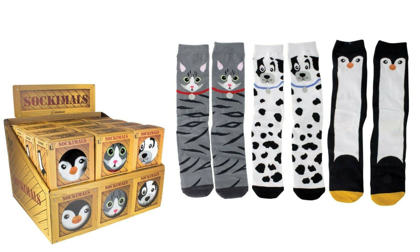 (3 Pack) Sockimals Ladies Animal Face Socks with Gift Boxes - Penguin ...