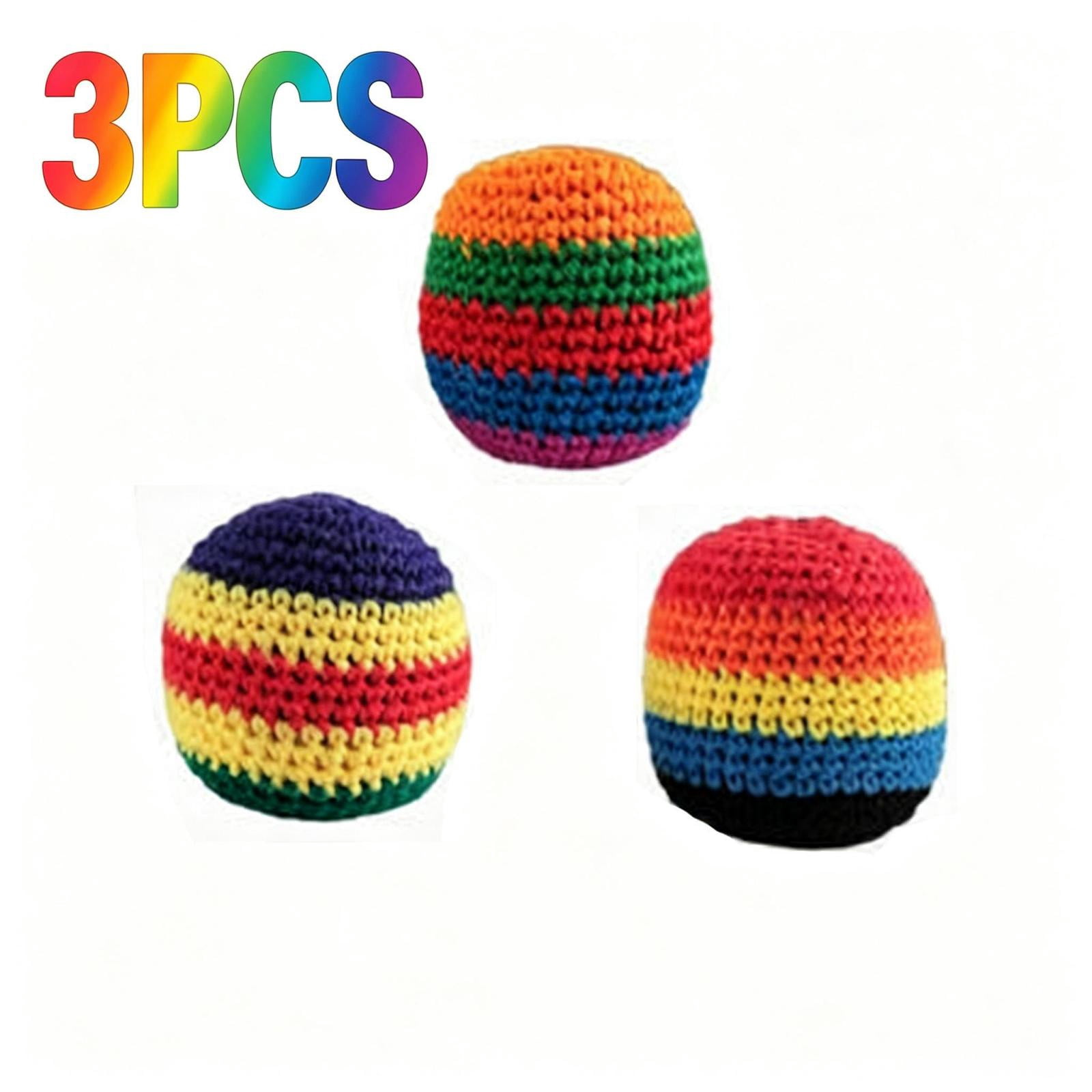 3‑Pack Soft Hand‑Crocheted Footbag Set, Durable Leakproof Lightweight ...