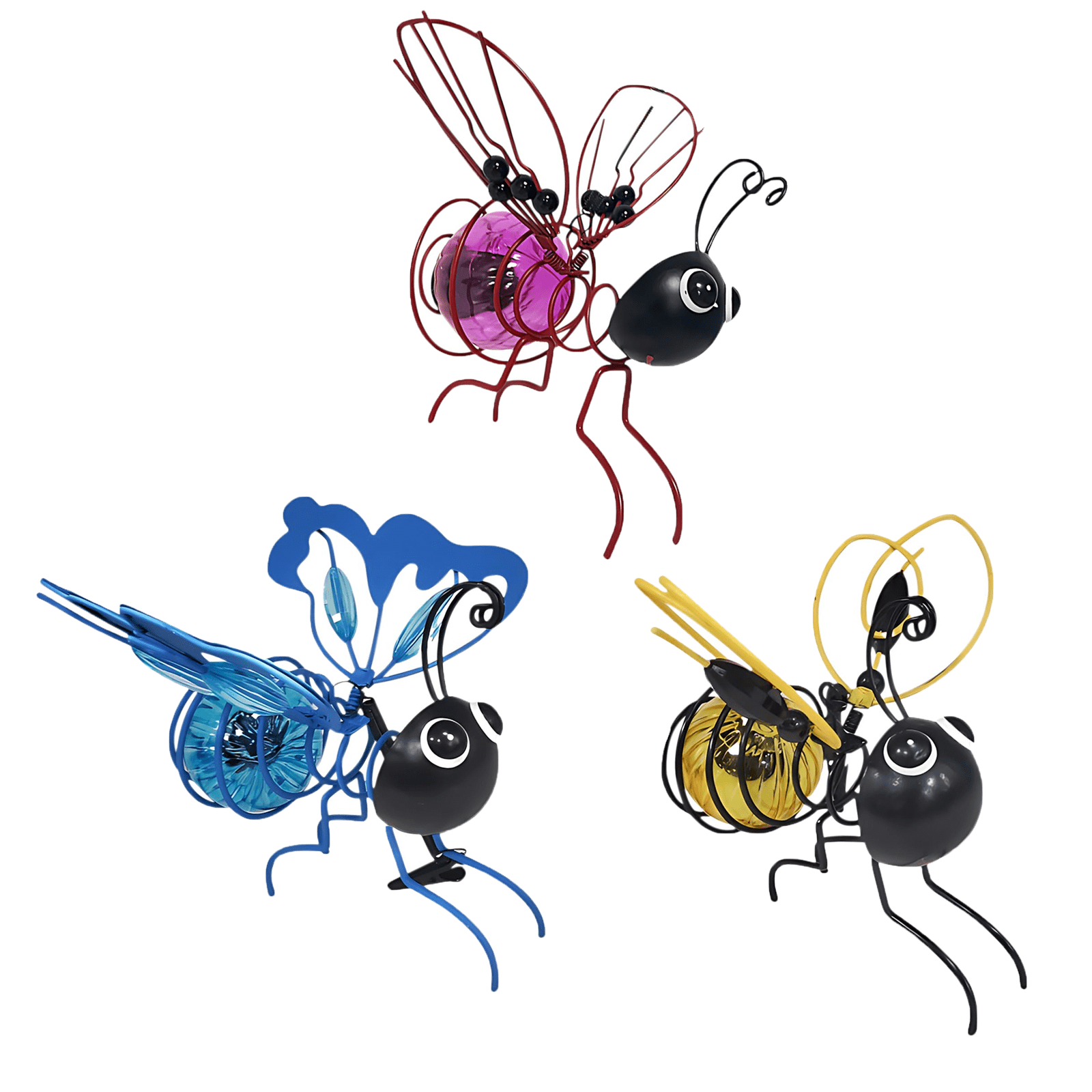 3 Pack Solar Hanging Insect Simulation Light, Solar Bee Lights Outdoor ...